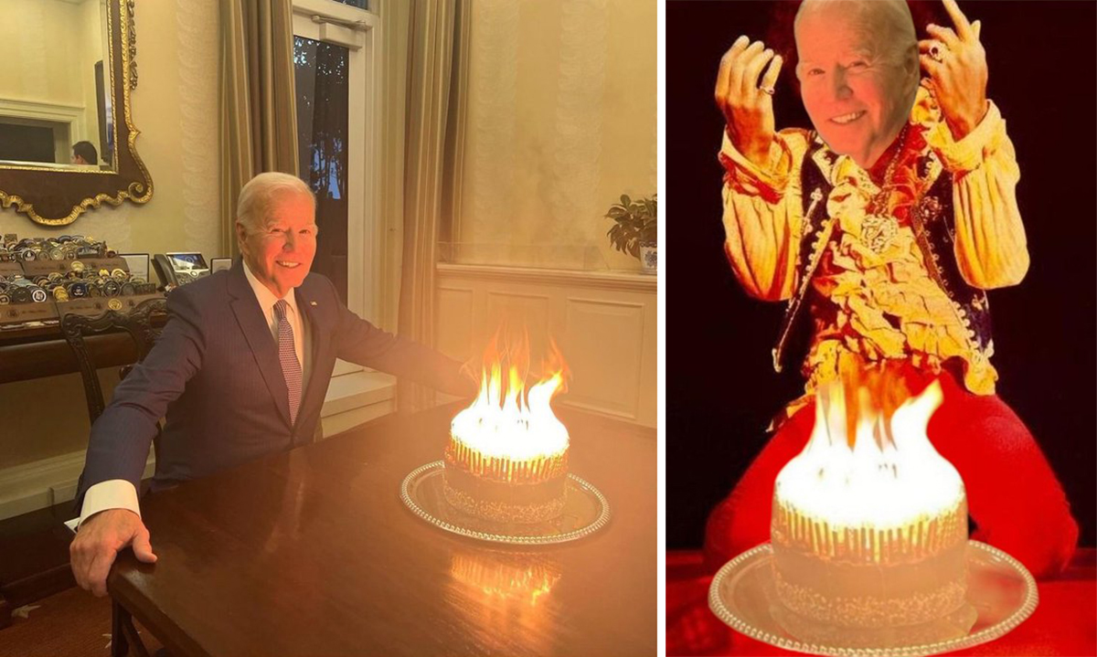 Americans React To Joe Biden's Birthday Cake Fire | OutKick