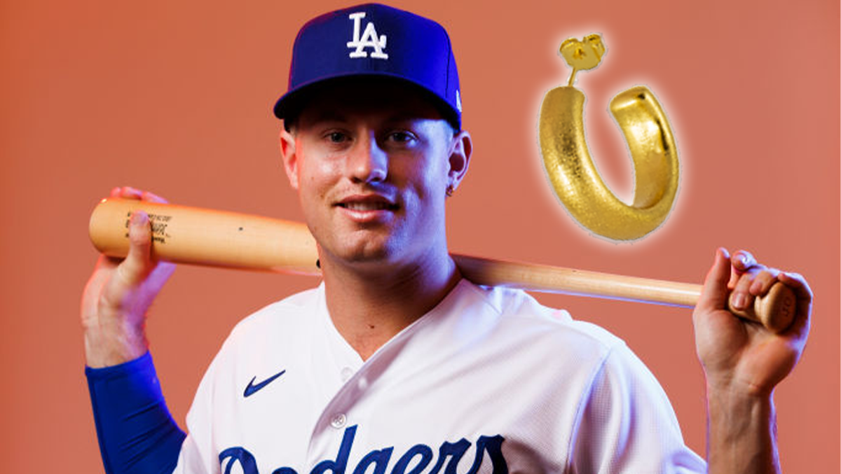 Newest Dodgers OF Rocks Single Hoop Earring After Bet To Break Slump ...