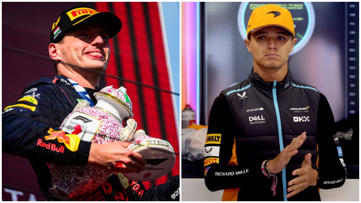 Lando Norris On Hand To Give Max Verstappen New Hungarian GP Trophy | OutKick
