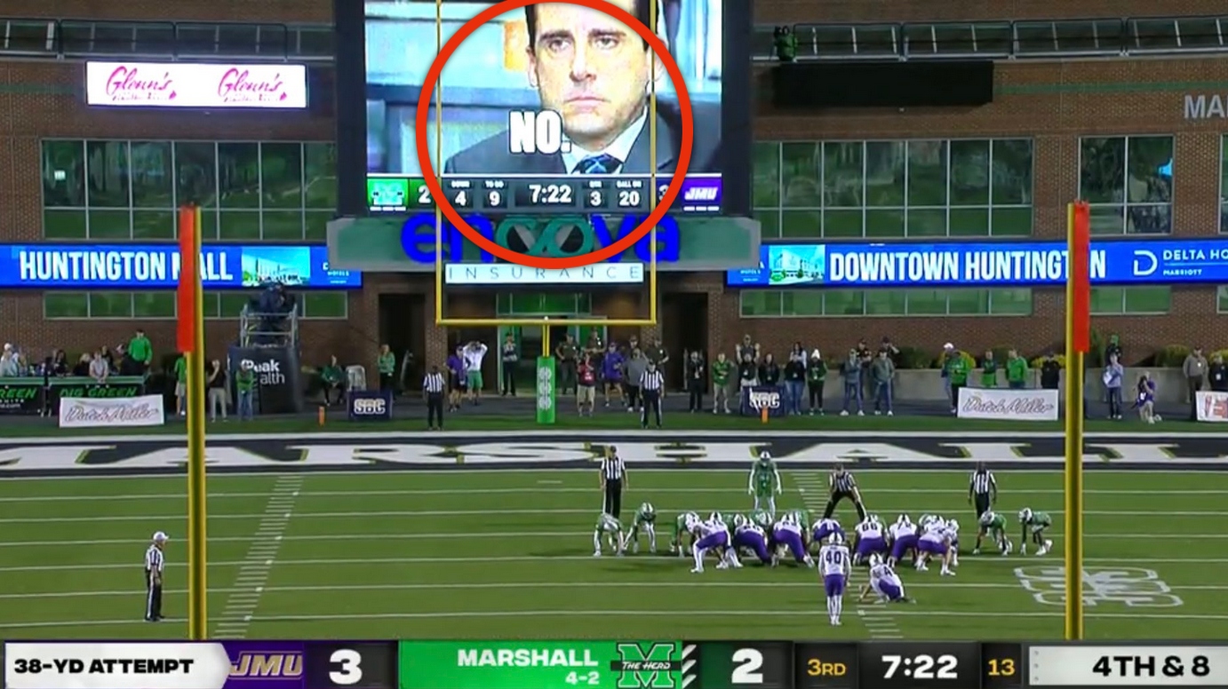 Marshall Uses Michael Scott In Troll Attempt Of JMU Kicker | OutKick