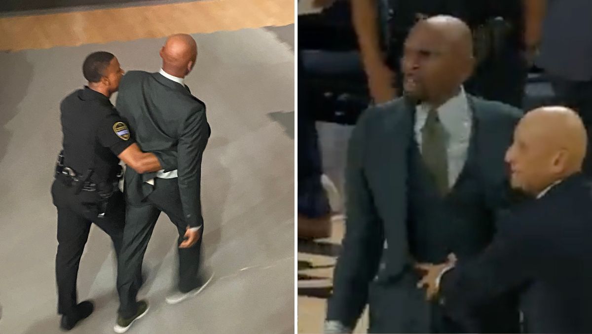 Security Escort HEATED Vanderbilt Coach Jerry Stackhouse Out of Game ...