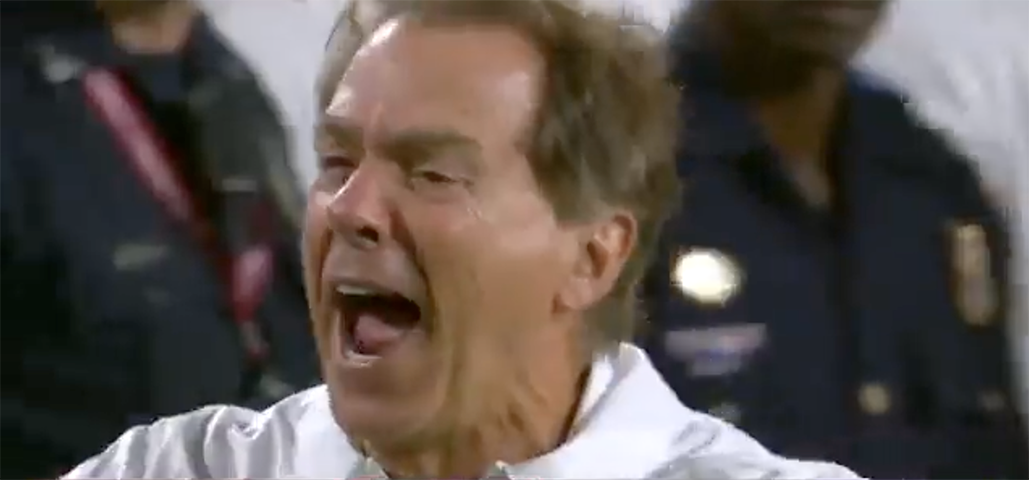 Nick Saban Freaks Out On Referees Over P.I. Call With 20 Seconds Left ...