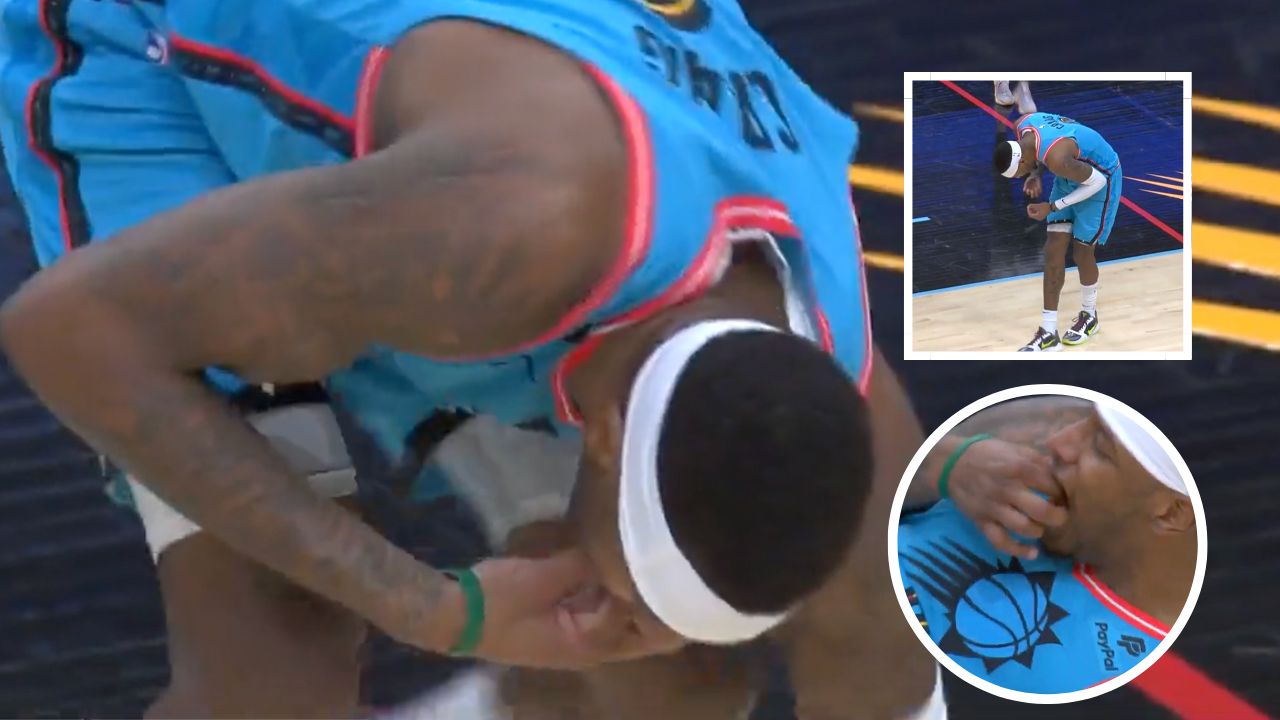 Giannis Antetokounmpo Knocks Tooth Out of Suns Player's Mouth | OutKick