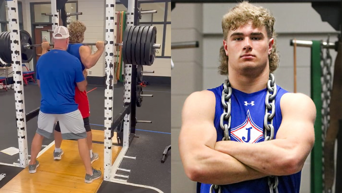Clemson's #1 LB Commit Rocking Raging Mullet Goes Viral For NFL Squat