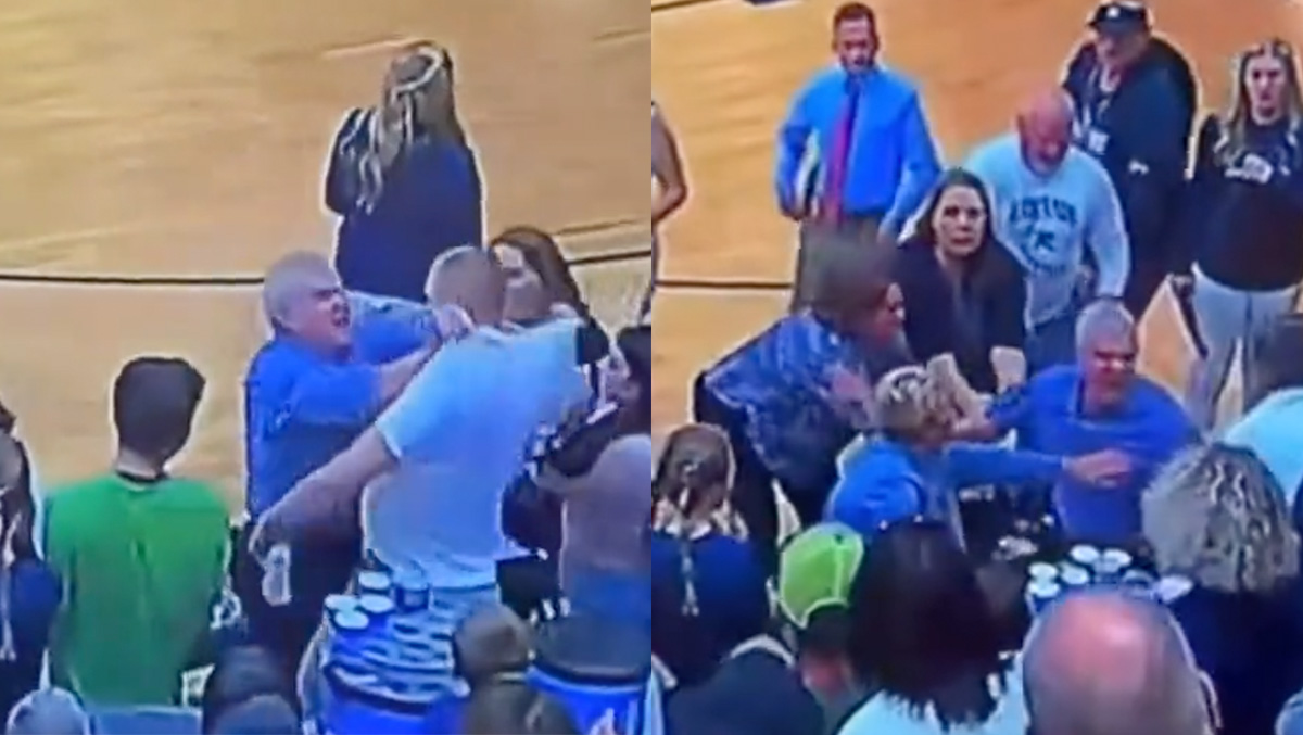 Virginia HSBB Coach Jumps Over Bench, Violently Attacks Fan In Crowd ...