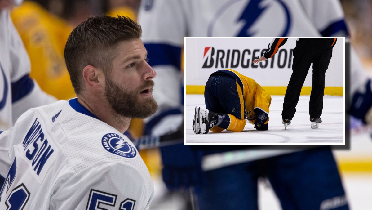 Austin Watson Drills Jeremy Lauzon With A Slapshot | OutKick