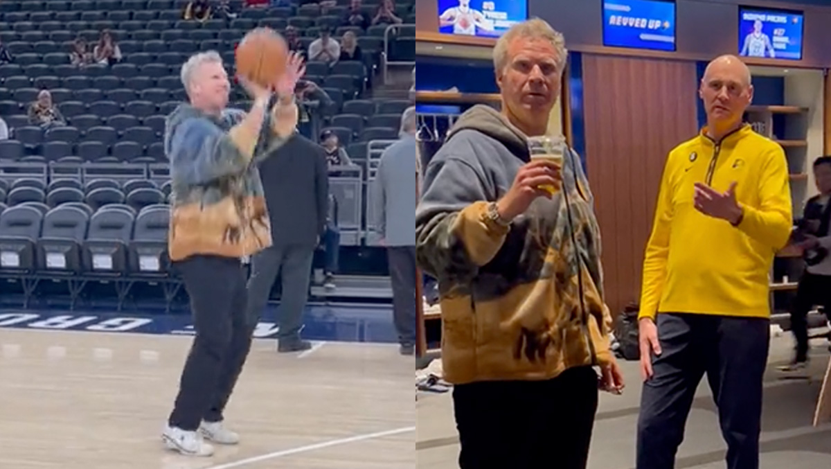 Will Ferrell Convinces Players To Drink Beer At Pacers Game With 50 ...