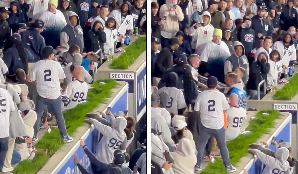 Bronx Beatdown! Yankees Fans Fight Each Other During Stressful Aa
