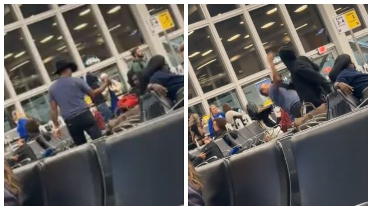 Cowboy Hat Wearing Guy Gets Dropped In Vegas Airport After Approaching ...