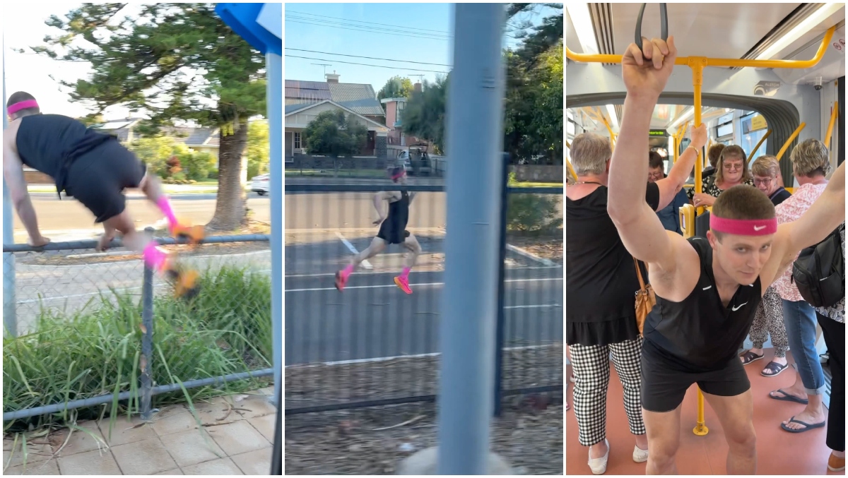 Australian Man Shows Off Impressive Feat By Racing Tram To The Next ...