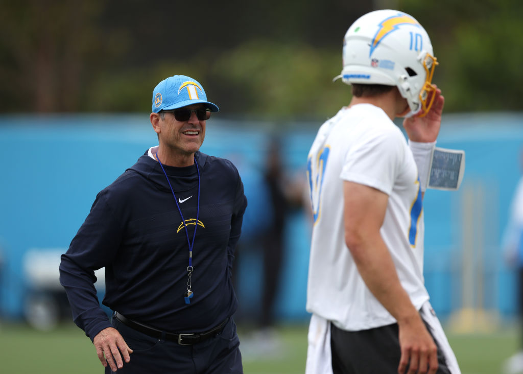 Chargers Coach Jim Harbaugh Believes QB Justin Herbert Is 'An Expert At ...