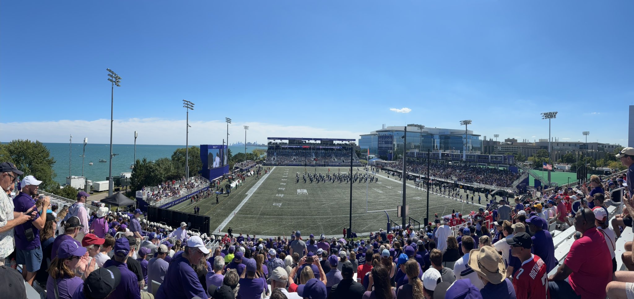 Northwestern Temporary Stadium Has The Best Backdrop In All Of College ...