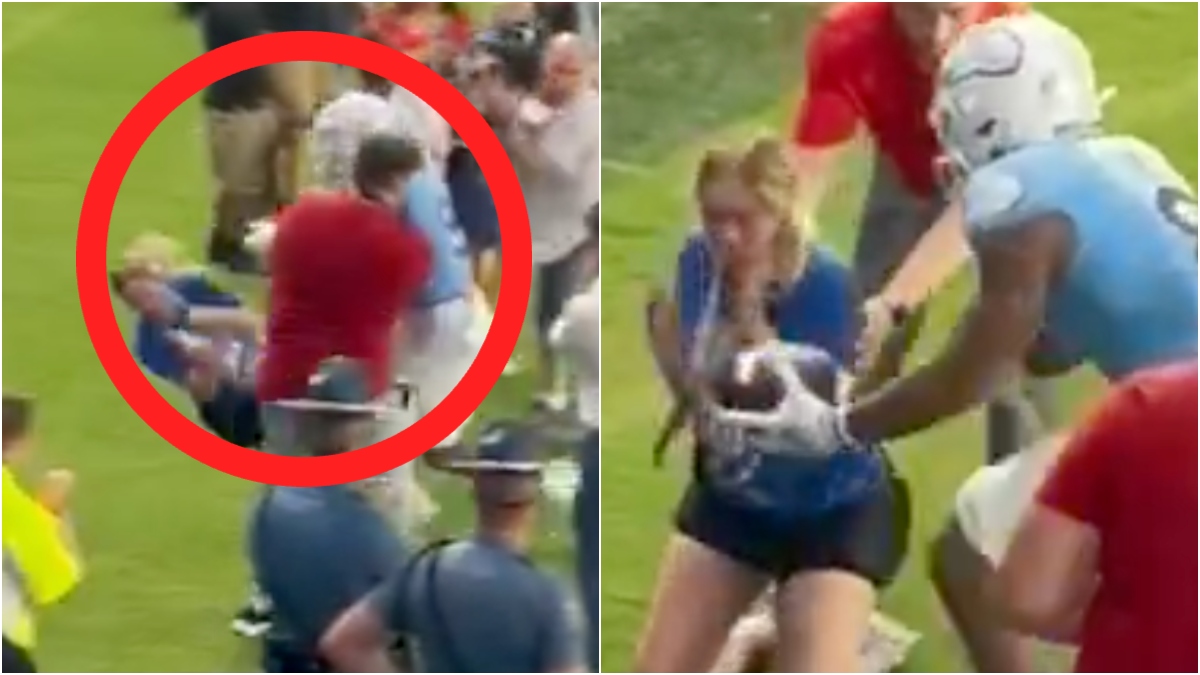 Woman Accidentally Rocked By Kansas Football Player: VIDEO | OutKick