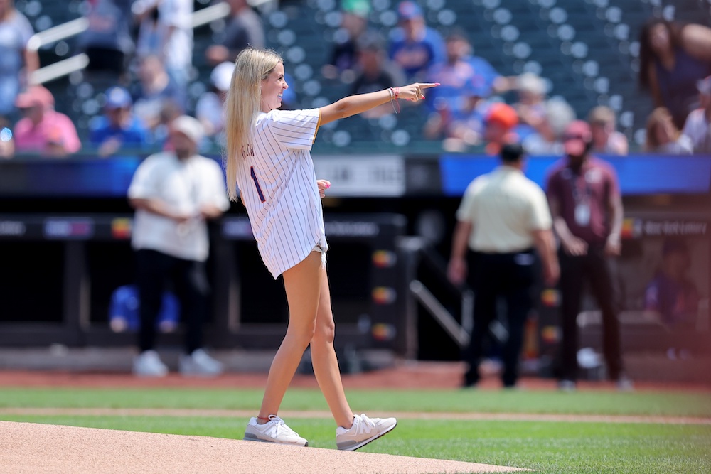Hawk Tuah Spits Citi Field After Throwing Out First Pitch For The Mets ...