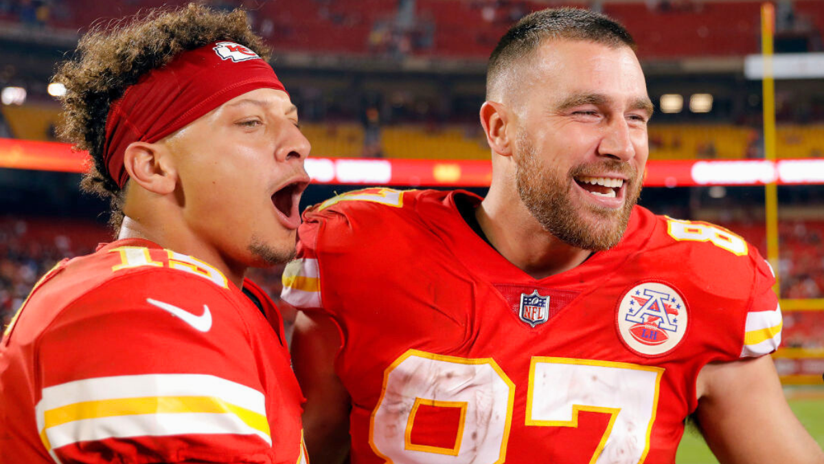 Travis Kelce Mocks Patrick Mahomes' 'Voice Thing' | OutKick