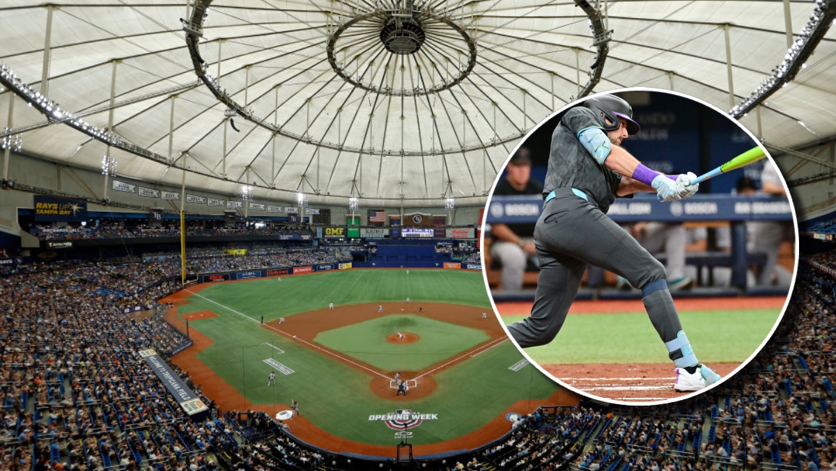 Ball Gets Stuck In The Roof In Bizarre Moment During Rays Game At The ...