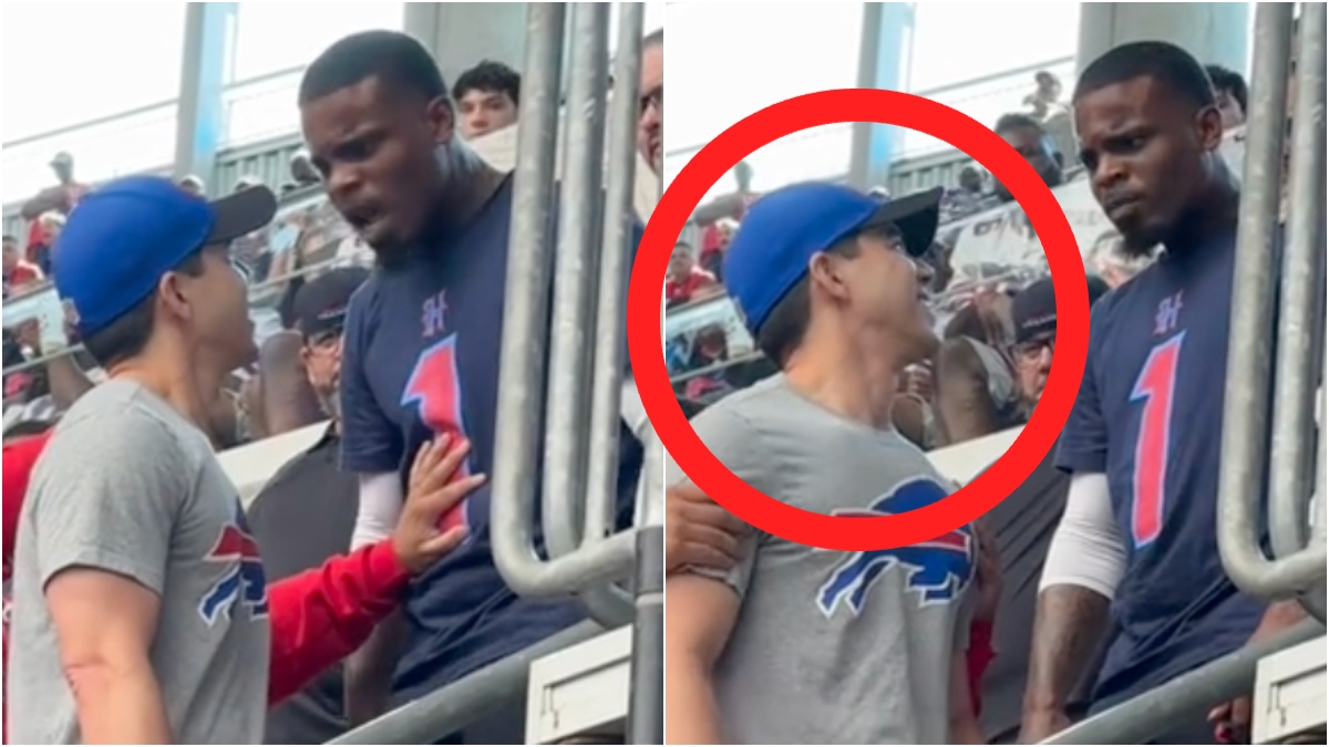 Bills Fan Walks Away From Fight As He Cracks Indicating Smile: VIDEO ...