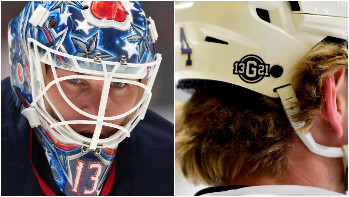Blue Jackets Goalie Unveils Gaudreau Tribute Mask While Entire League ...