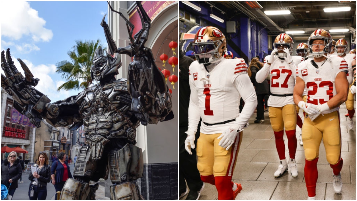 Universal Studios Performer in Megatron Costume Dunks On Niners Fan ...