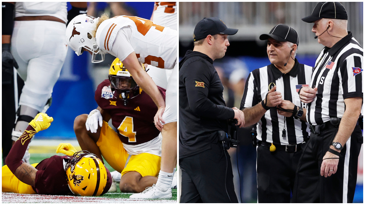 Social Media Erupts After No Targeting Call Bails Out Texas Against ASU ...