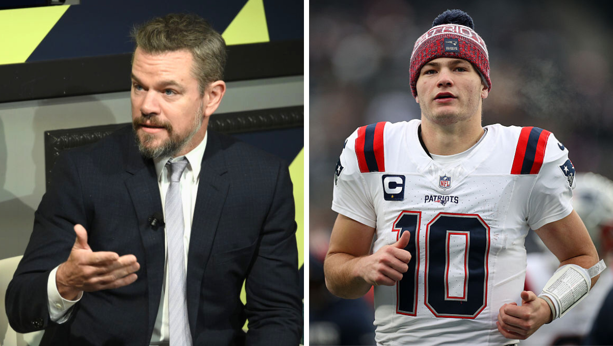 Matt Damon Comparies Patriots Landing Drake Maye To Finding Drug Money ...